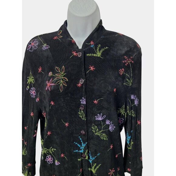 Softwear | Tops | Softwear By Mark Singer Button Up Top Womens S Black ...